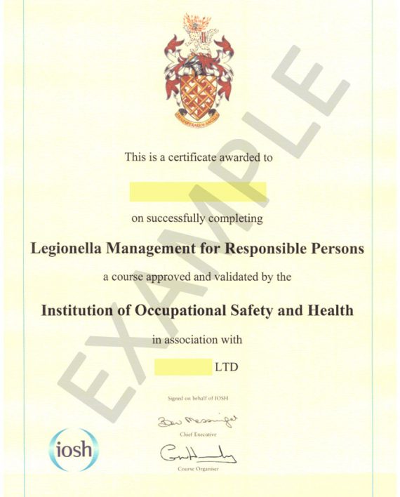 Legionella Management for Responsible Persons - IOSH Accredited